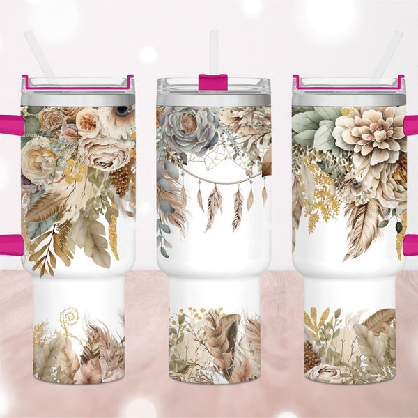 Bo Bo Ho Feathers 40 oz. Tumbler – Crafty Casey's