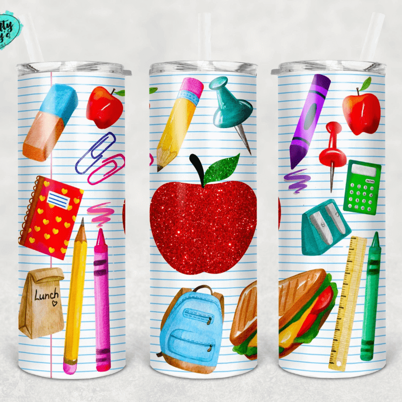 Teacher Apple, Pencil Daily Task Tumbler – Crafty Casey's
